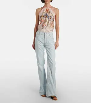 Etro Pegaso Embroidered Flared Jeans