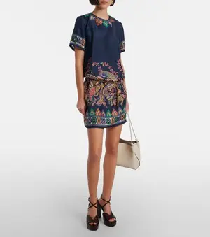 Etro Paisley Silk Habotai Minidress - Multicoloured