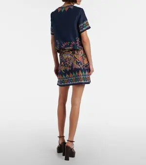 Etro Paisley Silk Habotai Minidress - Multicoloured