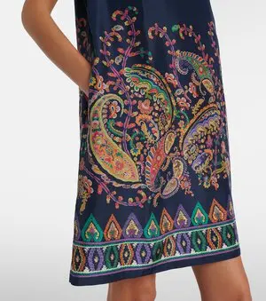 Etro Paisley Silk Habotai Minidress - Multicoloured