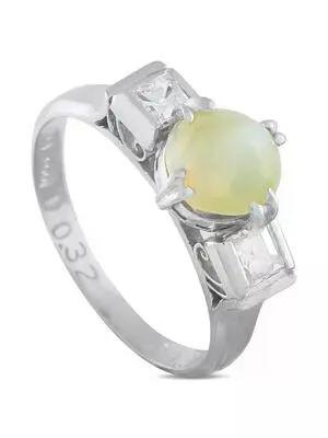 LB EXCLUSIVE Platinum, Diamond, And Cat's Eye Ring - Silver