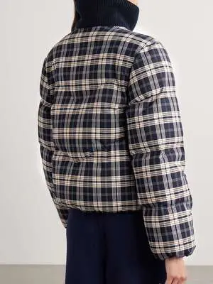 Varley Bryony Ribbed Knit-trimmed Quilted Checked Ski Jacket