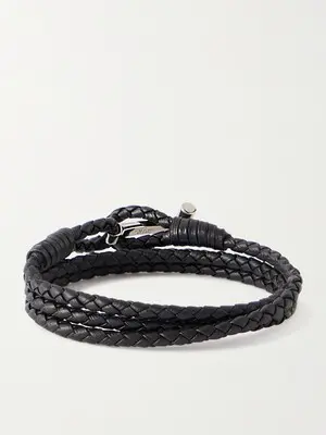 TOM FORD Woven Leather Wrap Bracelet