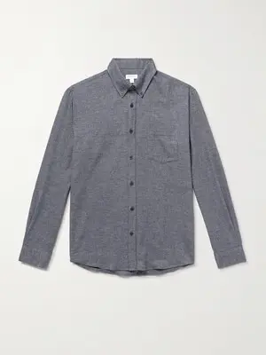 Sunspel Button-down Collar Cotton-flannel Shirt