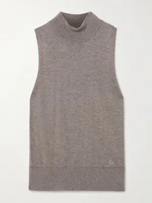 Varley Neilsen Knitted Turtleneck Tank - Brown