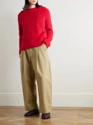 THE ELDER STATESMAN Thistle Suri Alpaca-blend Sweater - Red