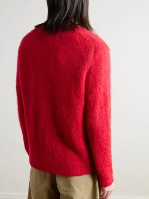 THE ELDER STATESMAN Thistle Suri Alpaca-blend Sweater - Red
