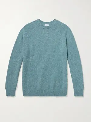 Sunspel Wool Crewneck Sweater - Blue
