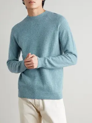Sunspel Wool Crewneck Sweater - Blue