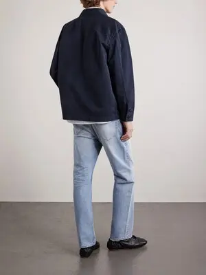 Saint Laurent Logo-embroidered Cotton-twill Overshirt