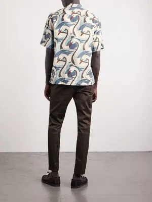 Paul Smith Camp-collar Printed Satin Shirt
