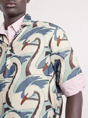 Paul Smith Camp-collar Printed Satin Shirt