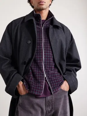 Our Legacy Shrunken Checked Cotton-blend Velour Track Jacket