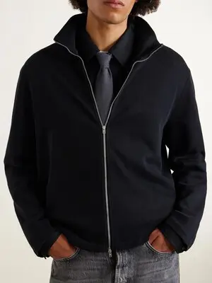 Our Legacy Cropped Cotton-jersey Zip-up Sweatshirt - Black