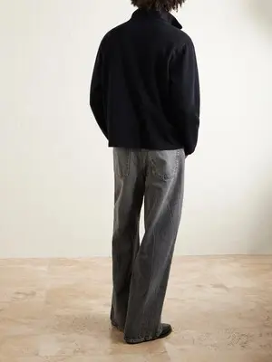 Our Legacy Cropped Cotton-jersey Zip-up Sweatshirt - Black