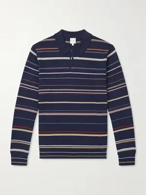 Men's Blue Striped Shirt Polos