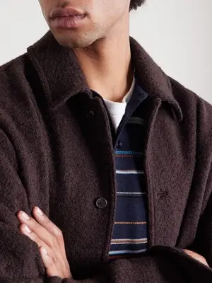 Paul Smith Striped Merino Wool Polo Sweater
