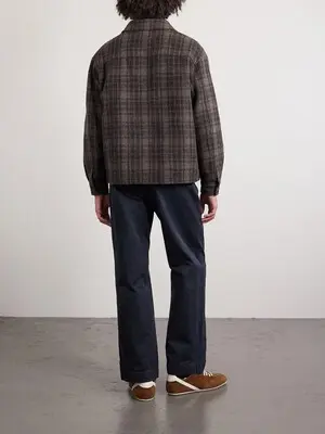 FRAME Padded Checked Virgin Wool-tweed Blouson Jacket