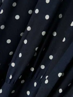 Rixo Paige Belted Polka-dot Silk-chiffon Midi Dress