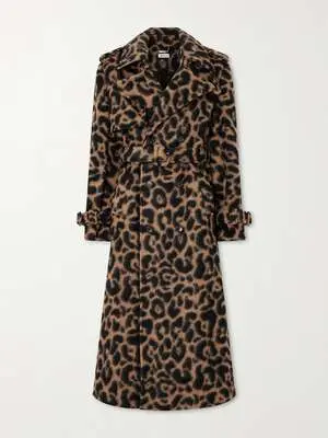 Simkhai Rumi Leopard-print Brushed-felt Coat