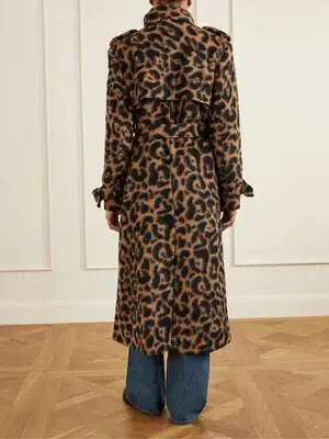 Simkhai Rumi Leopard-print Brushed-felt Coat