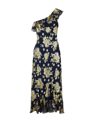 Rixo Leon One-shoulder Maxi Dress - Blue