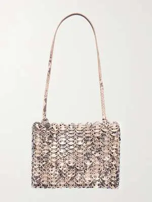 Rabanne Snake-effect Leather Chainmail Shoulder Bag - Snake Print