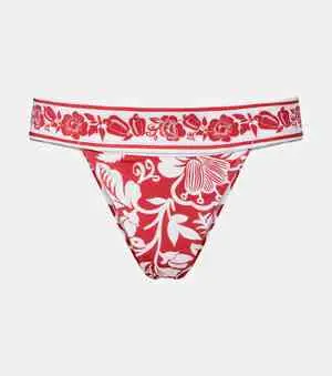 Farm Rio Printed Bikini Bottoms - Red