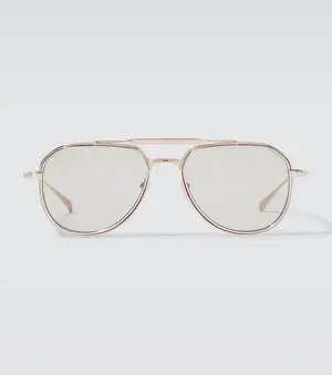 JACQUES MARIE MAGE Commander Aviator Sunglasses - Gold