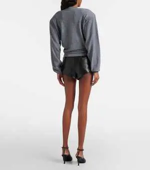 Magda Butrym Belted High-rise Leather Shorts