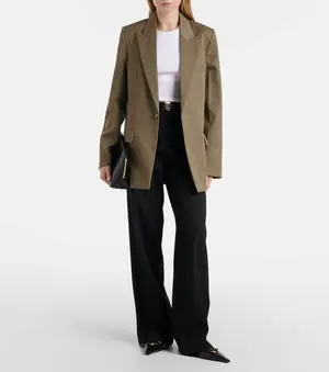 Victoria Beckham Belted Wool-blend Blazer