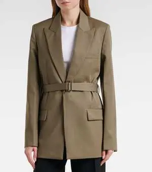 Victoria Beckham Belted Wool-blend Blazer