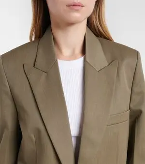 Victoria Beckham Belted Wool-blend Blazer