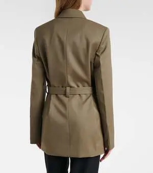 Victoria Beckham Belted Wool-blend Blazer