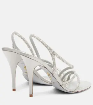 Rene Caovilla Crystal-embellished Satin Sandals
