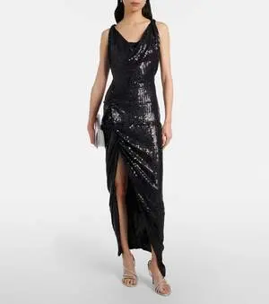 Rene Caovilla Crystal-embellished Satin Sandals