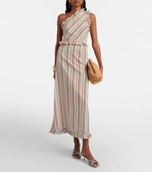 Rixo Arabelle Striped Cotton Midi Dress - Multicoloured