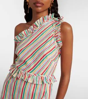 Rixo Arabelle Striped Cotton Midi Dress - Multicoloured