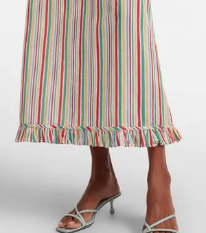 Rixo Arabelle Striped Cotton Midi Dress - Multicoloured