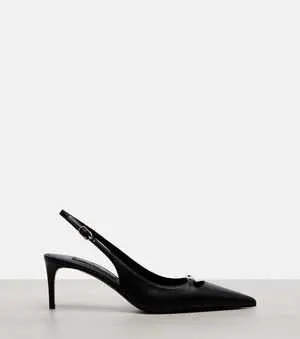 Dolce & Gabbana Lollo Dg 60 Leather Slingback Pumps