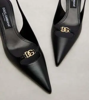 Dolce & Gabbana Lollo Dg 60 Leather Slingback Pumps