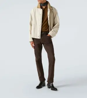 TOM FORD Suede-trimmed Cotton Canvas Jacket