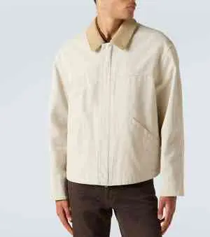TOM FORD Suede-trimmed Cotton Canvas Jacket