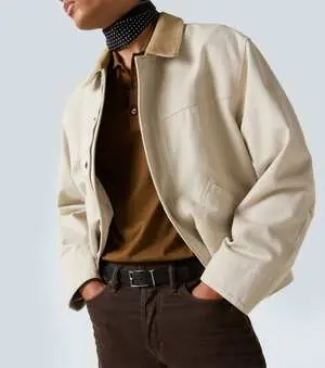 TOM FORD Suede-trimmed Cotton Canvas Jacket