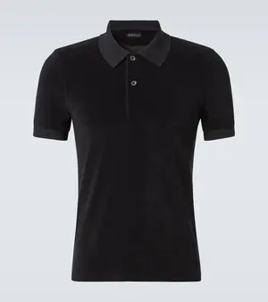 TOM FORD Cotton-blend Terry Polo Shirt - Black