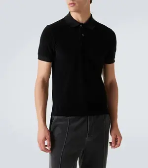 TOM FORD Cotton-blend Terry Polo Shirt - Black