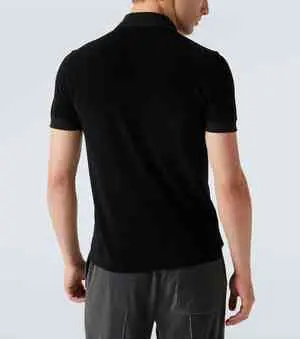 TOM FORD Cotton-blend Terry Polo Shirt - Black