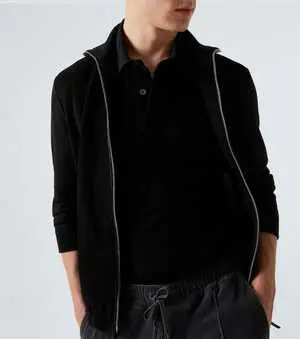 TOM FORD Cotton-blend Terry Polo Shirt - Black