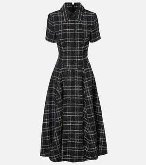 EMILIA WICKSTEAD Jody Checked Midi Dress - Grey