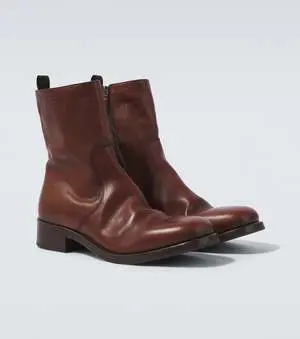 Prada Leather Ankle Boots